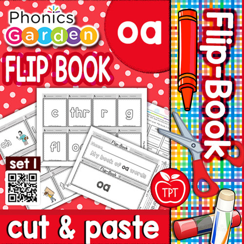 OA | #2 | Pat-a-Word | Digraph Flip-Book | 4 Pages | Phonics Garden