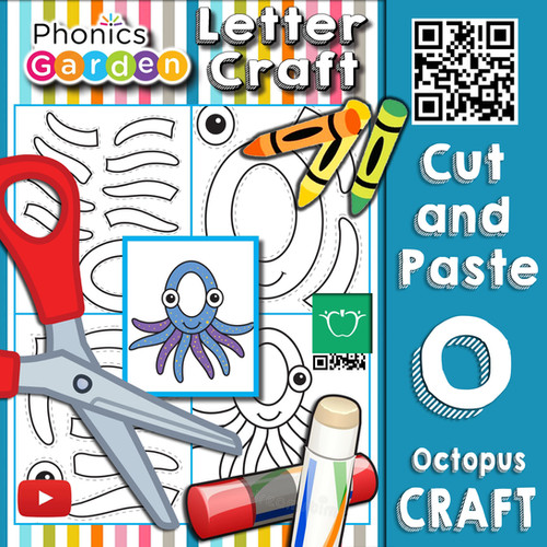Oo | Letter Craft | Octopus | Uppercase O | 5 Pages | Phonics Garden