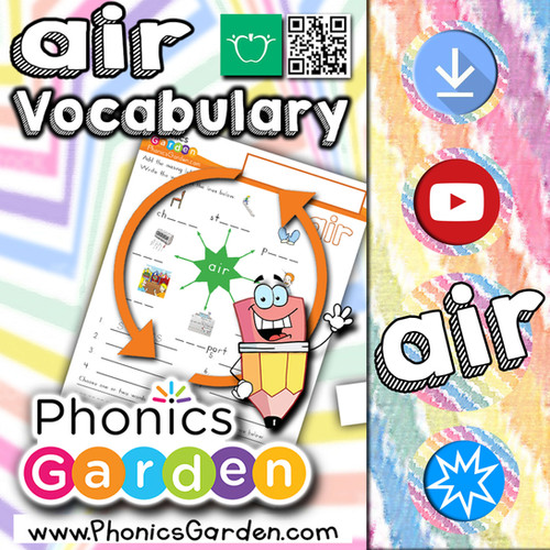 AIR | Word Wheel Spelling | Phonics Vocabulary | 1 Page | Phonics Garden