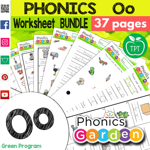 Oo | Phonics | Spelling | Vocabulary | GREEN | 37 Pages | Phonics Garden