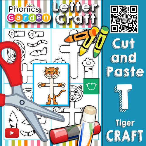 Tt | Letter Craft | tiger | Lowercase t | 5 Pages | Phonics Garden