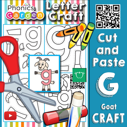 Gg | Letter Craft | goat | Lowercase g | 5 Pages | Phonics Garden