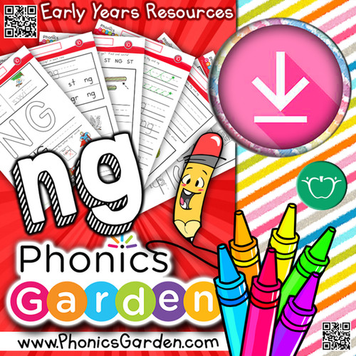 NG | Consonant Digraph | RED Program | 18 Pages | Phonics Garden