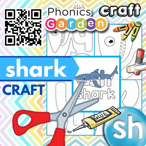SH | Letter Craft | shark | Digraphs | 6 Pages | Phonics Garden