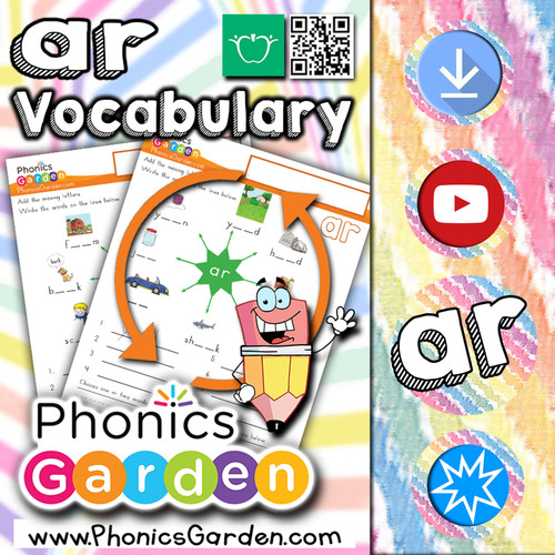 AR | Word Wheel Spelling | Phonics Vocabulary | 2 Pages | Phonics Garden