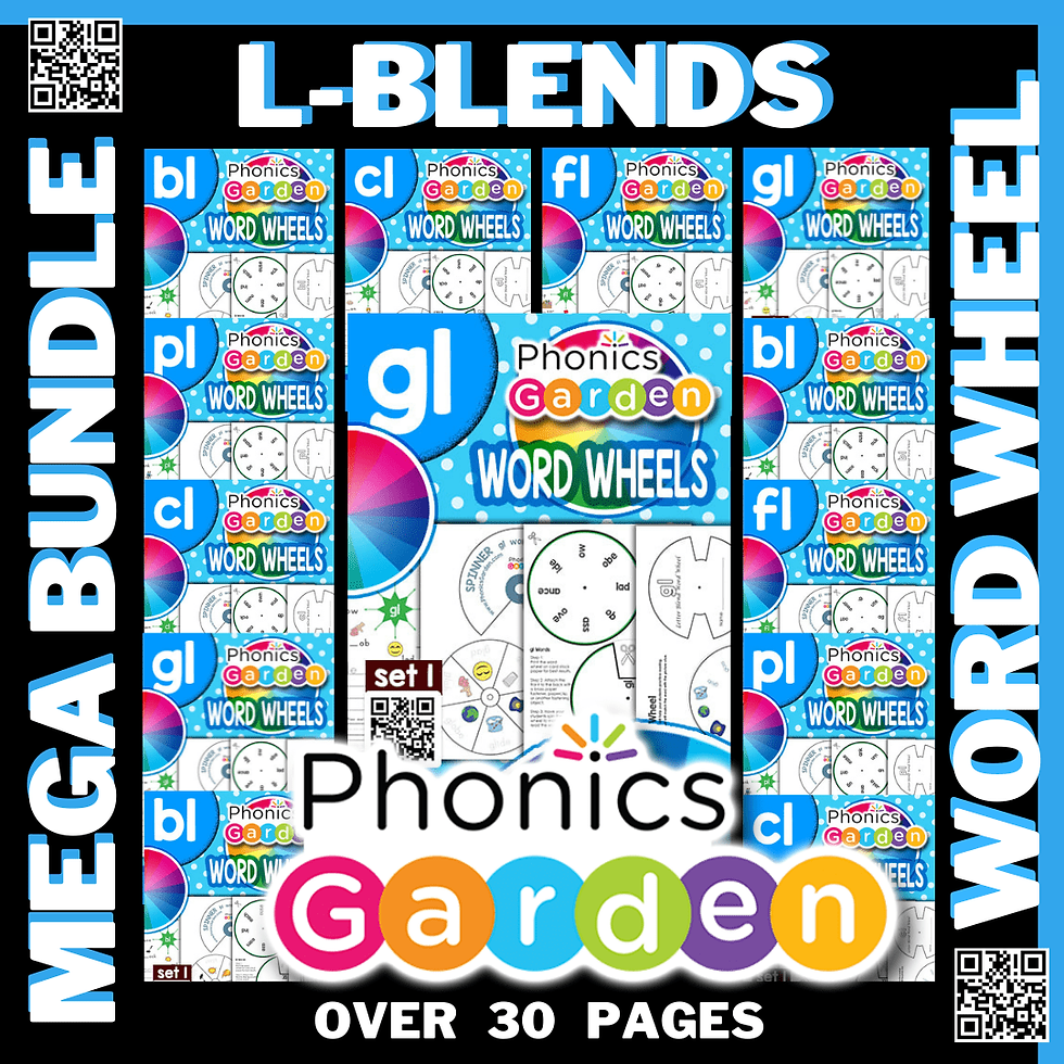 L-Blend Word Wheel BUNDLE | Pat-a-Word | OVER 30 PAGES | Phonics Garden