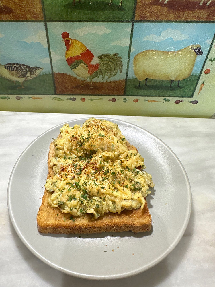 Curried Scrambled egg and toast
