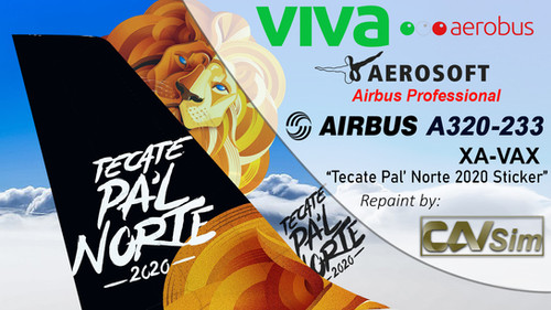 A320-232SL(SK) VivaAerobus ‘Tecate Pal Norte 2020’ ‘XA-VAX’ | CANSIM