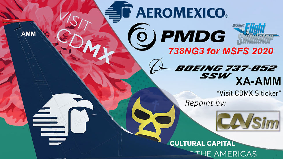 B737-852(SSW) AeroMexico Last Livery 'CDMX Sticker XA-AMM’ CN: 39944/ ...