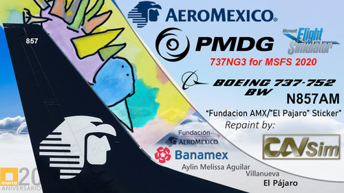 B737-752(BW) AeroMexico Chrome Livery Fundacion AMX-BMX N857AM CN:33793 ...