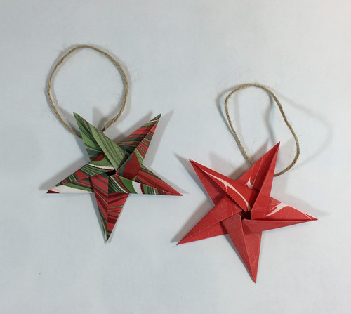 Ebru Paper Origami Starsmarbled wooden baubles | ebruwithebru