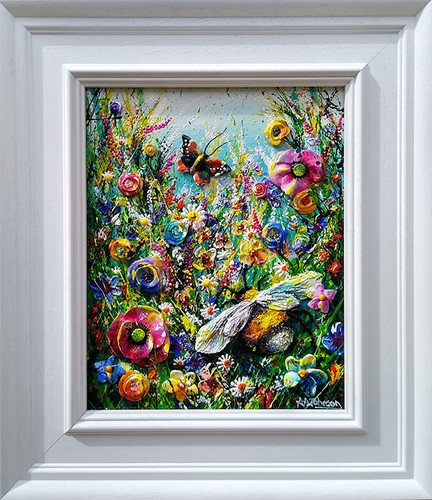 'Festival' - Luxury, colorful fine art, wildflower sculpture with bee ...