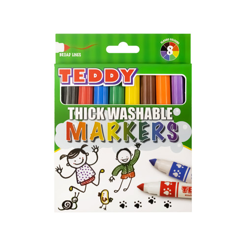Dala - Teddy Thick Washable Markers - Set of 8 | Rusty Spoon Art
