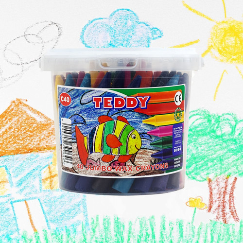 Dala - Teddy Wax Crayons - Bucket of 40 | Rusty Spoon Art