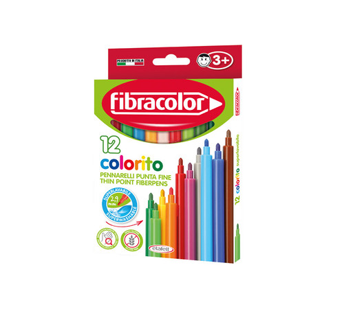 סט מרקרים fibracolor 12 גוונים | Fibracolor | ארט אורי פרץ