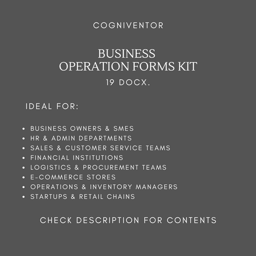 Business Operations Forms - Business Kit | Cogniventor