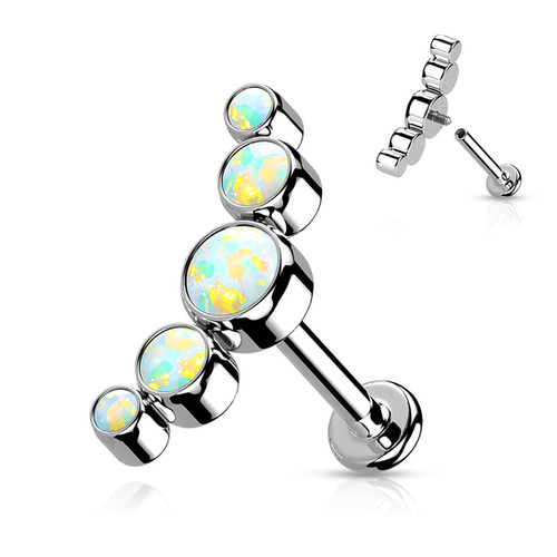 5 Opal Curved Flatback Labret | Bodys&Jewelry