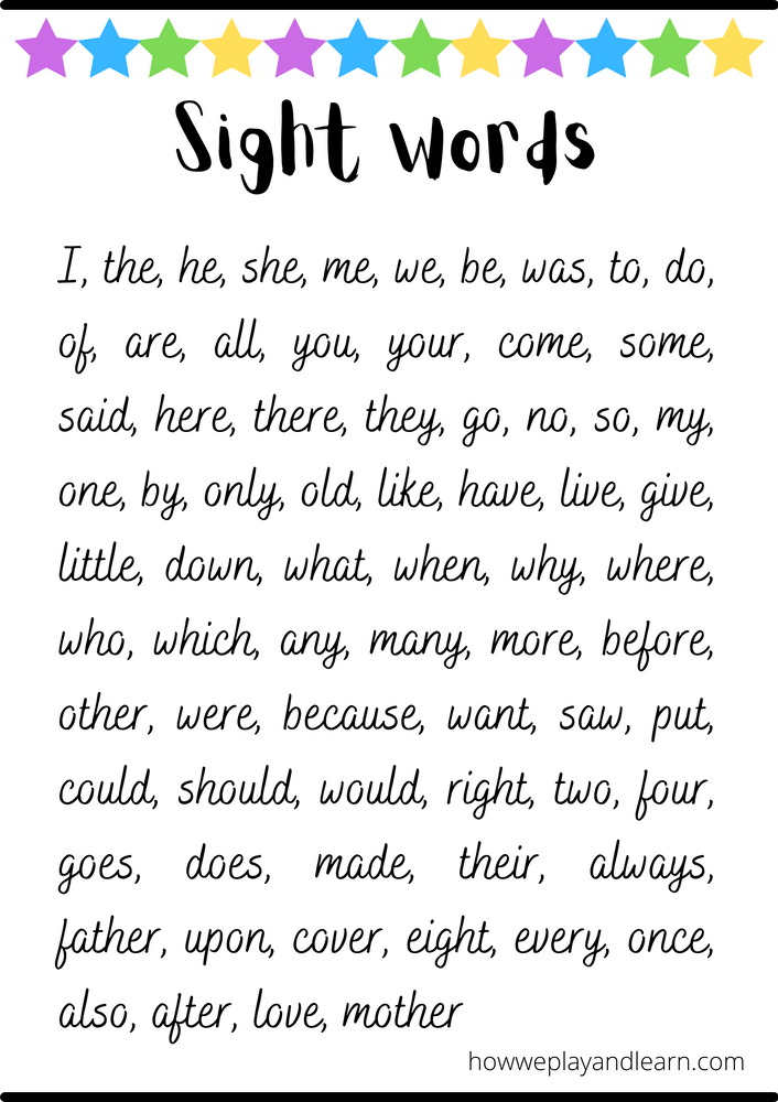 Magic sight words literacy activity