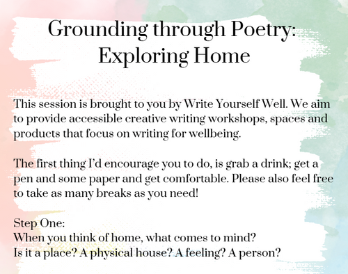 Grounding through Poetry: Exploring Home Worksheet | Write Yourself Well