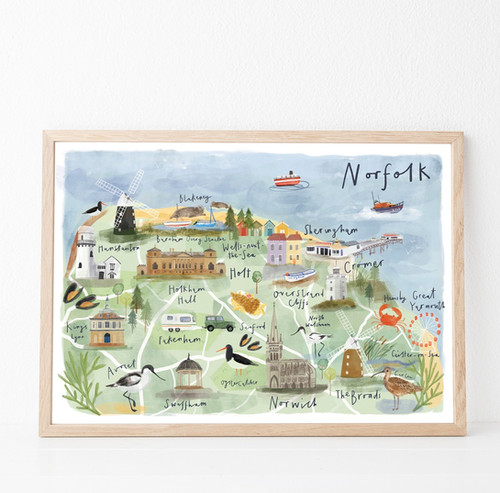 Illustrated map of Norfolk | Hannah Illustrates