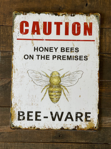 Metal Sign - Caution Honey Bees on Premises | Birdandbeehawaii