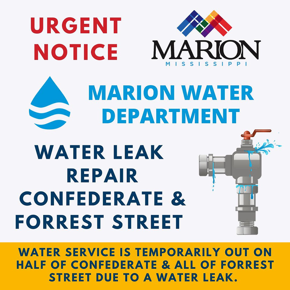 ATTENTION! WATER LEAK REPAIR NOTICE!