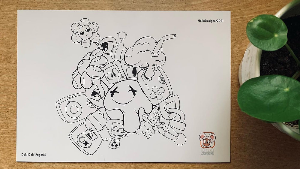 Doki Doki Colouring Pages