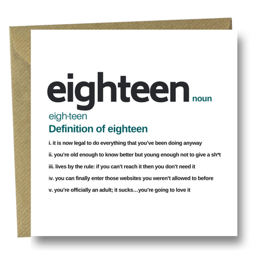 Eighteen Definition (RRC225 | Pack of 6) | Redrakoon