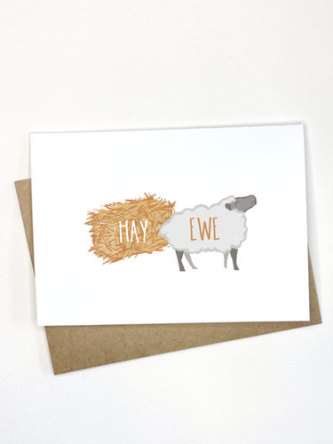 Hey Ewe // Hey You Greeting Card // Saying Hi // Anytime Cards ...