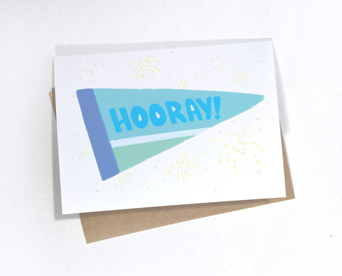 Hooray // Congratulations Card // Birthday Graduation, Wedding Congrats ...
