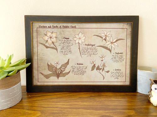 Flowers of Middle Earth // Botanical Chart // LOTR Illustration Print ...