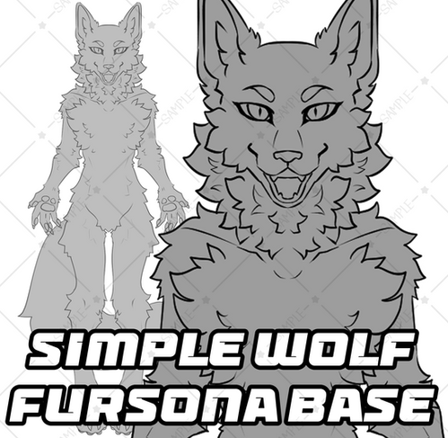 Simple Wolf Fursona | Art Base & Template | Zelvof