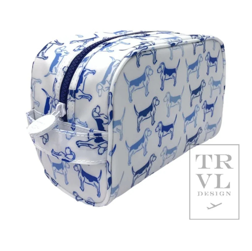 TRVL Stow It Puppy Love Blue Dop Kit | A to Z Monogramming