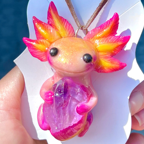 Peachy Cotton Candy Exotic Axolotl | Mushroom Zen