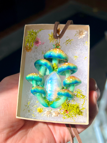 Blue Teal Psilocybin +Moonstone | Mushroom Zen