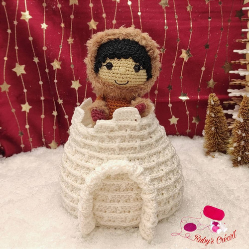 Tutoriel au crochet Yupiks l'esquimau dans son igloo