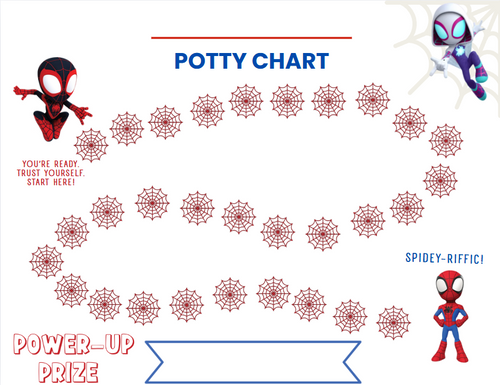 Spidey and His Amazing Friends Printable Potty Chart | Treasure Valley Todd