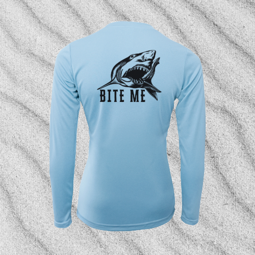 Bite Me Shark Long Sleeve V-Neck | Saltwater Therapy