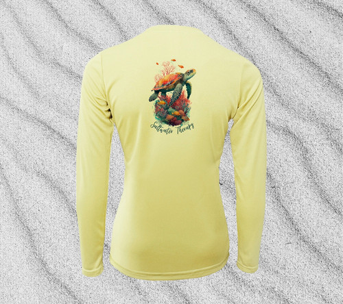 Sea Turtle Coral Reef Long Sleeve V-Neck | Saltwater Therapy