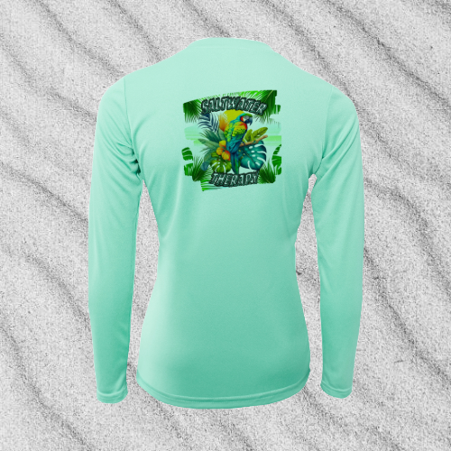 Saltwater Therapy Macaw Parrot Long Sleeve V-Neck | Saltwater Therapy
