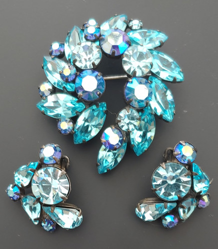 Regency Aquamarine Demi Parure - j3611081 | Eclectic Vintage