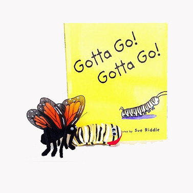 Finger puppets and book for: Gotta Go! Gotta Go! | Artfelt