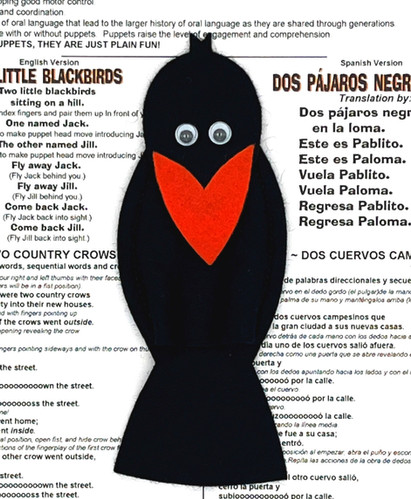 Blackbird/Crow Finger Puppet | Artfelt
