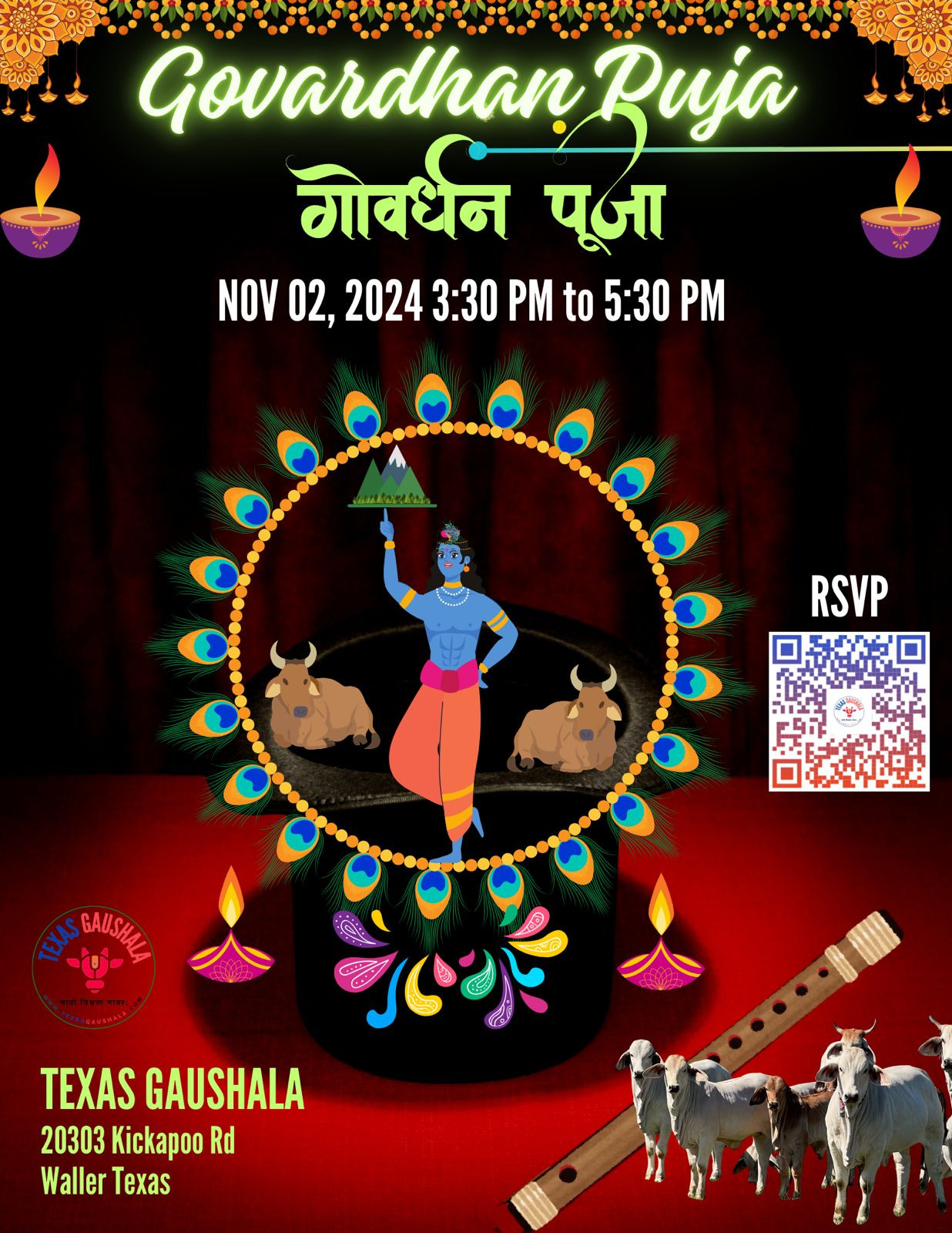 Govardhan Pooja at Texas Gaushala 2024 | TexasGaushala