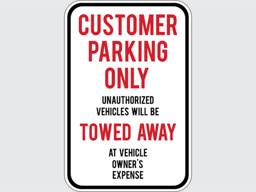 Customer Parking Only Street Sign | The Sign Shop Inc