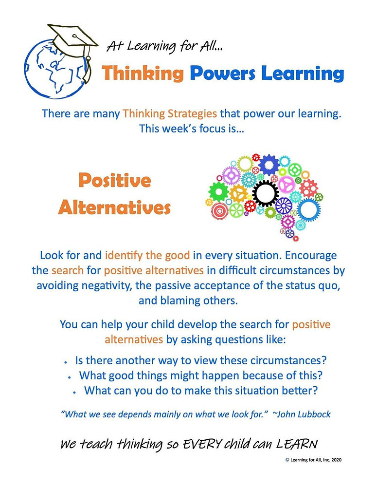 Thinking Focus: Positive Alternatives