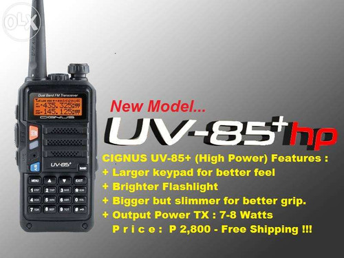 CIGNUS UV85+ ( 5watts ) / UV85+HP ( 8watts ) | 2wayradiospecialist