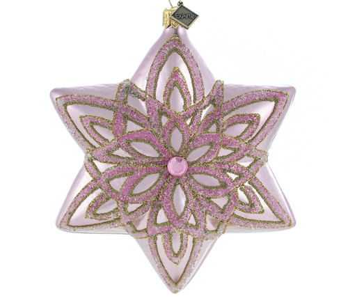 Glass Bauble Star - 12 cm x 12 cm - Rose glow | Cozylicious