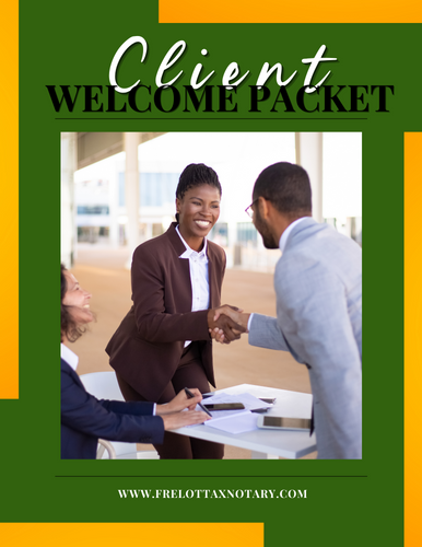 Tax Client Welcome Packet | Frelot Tax Notary