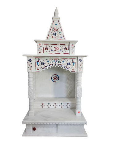 24 by 18 Big Beautiful Marble Mandir Open Inlay Work | Mysite